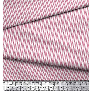 Soimoi Viscos Chiffon Pink Fabric - by The Yard - 42 Inch Wide - Stripe Geometric Shirting - Modern Styling with Striped Geometric Patterns Printed Fabric
