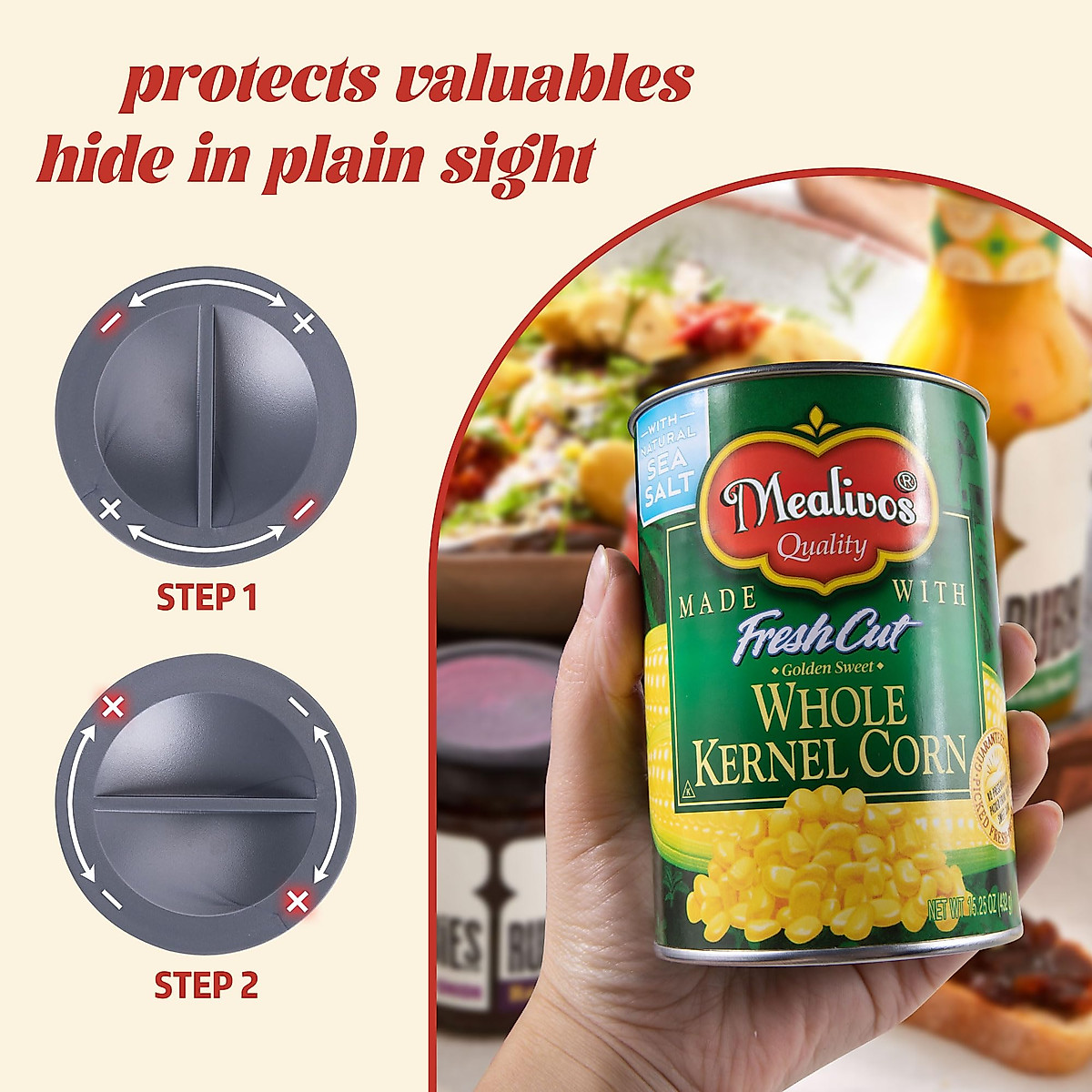 Fake Whole Kernel Corn Can Safes Diversion Secret Stash Safes