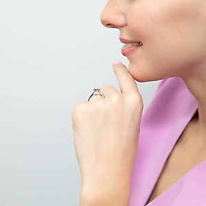 BERRICLE Sterling Silver Solitaire Wedding Engagement Rings 1.2 Carat Princess Cut Cubic Zirconia CZ Ring Set for Women, Rhodium Plated Size 6