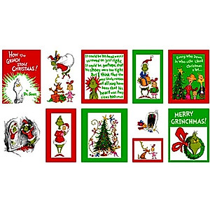 How the Grinch Stole Christmas Panel Fabric BY THE PANEL - ADE-11224-223 Holiday