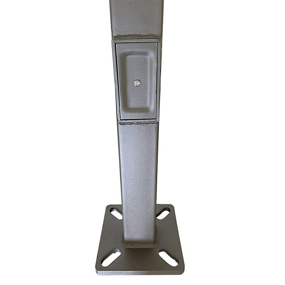 CHIUER 15FT 4'' Straight Square Steel Light Pole with Removable Round Top Adapter and All Accessaries Including Anchor Bolts Top Cover Bronze Fnish (15FT - 4'')