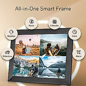 NexFoto 32GB Large 15 inch Digital Picture Frame, Wi-Fi Digital Photo Frame, Wall-Mountable, Instantly Share Photos Videos via App or Email, Gift for Grandparents