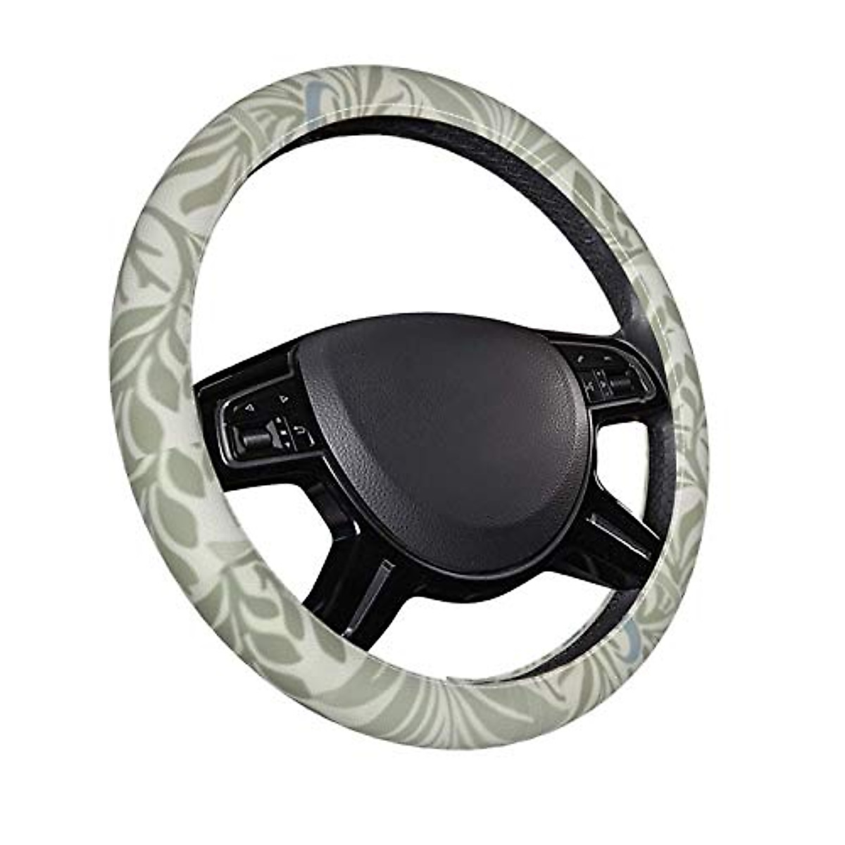 William Morris Larkspur Floral Pattern Carbon fiber steering wheel 3D sticker inner wheel button decorative cover trim