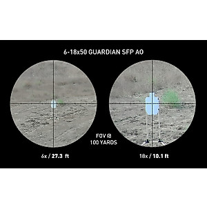 Monstrum Guardian 6-18x50 AO Rifle Scope with Parallax Adjustment | Black | Monstrum Rifle Scope Level Bubble | 1 inch Diameter | Bundle