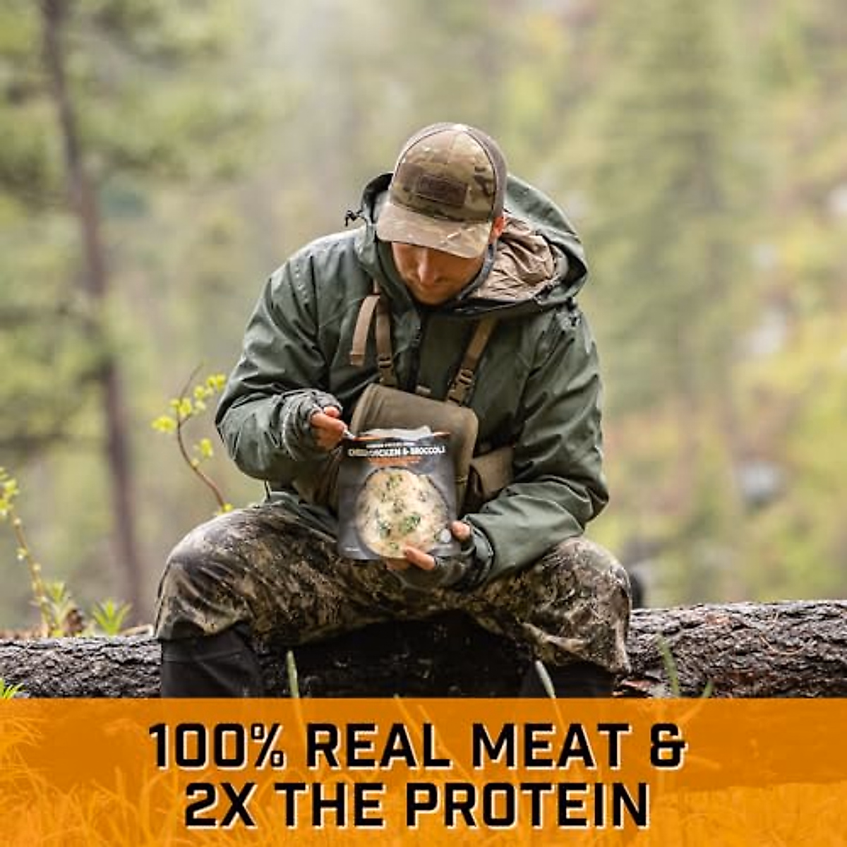 Peak Refuel Cheesy Chicken & Broccoli | Premium Freeze Dried Camping Food | Backpacking & Hiking MRE Meals | Just Add Water | 100% Real Meat | 52g of Protein | 2 Serving Pouch