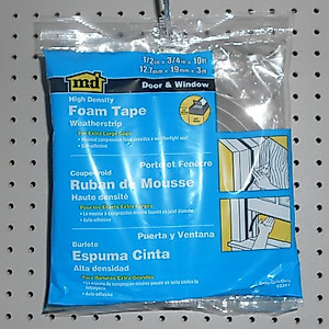 M-D 02311 Closed-Cell Weather-Strip, 3/4 in W X 10 ft L X 1/2 in T, Grey, Packaging May Vary