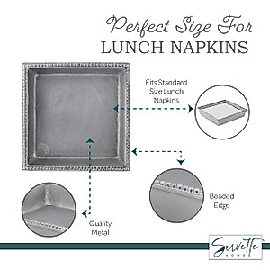 Napkin Holder Beaded Edge Metal Flat Napkin Box - Dinner