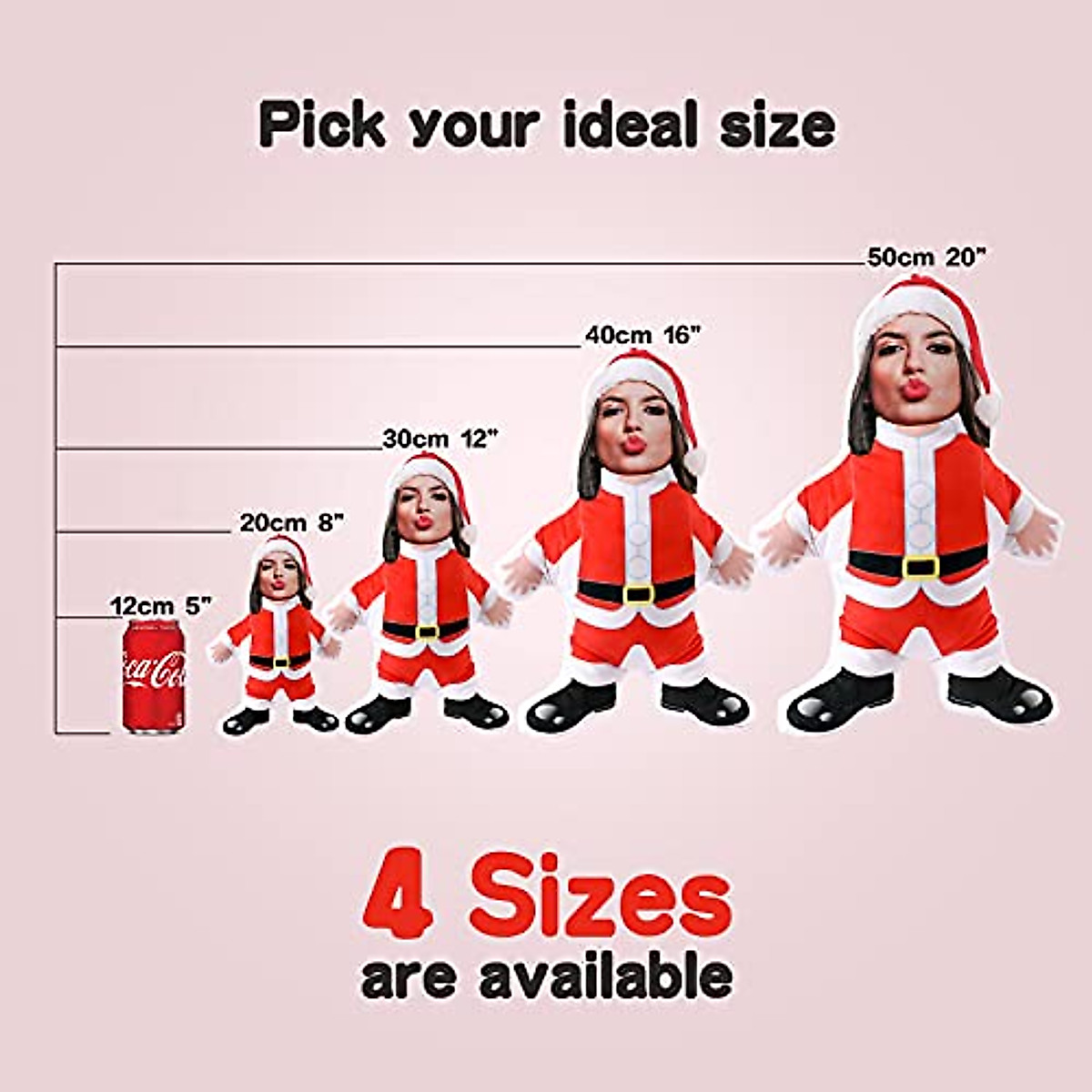 SOUFEEL Custom Face Pillow Cute Personalized Kid‘s Photo Plush Stuffed Pillow Buddy Toys Super Memory Foam Funny Soft Hugging Dog Pillow Creative Gifts for Boys Girls Dad Mom Bed Sofa Home Decor