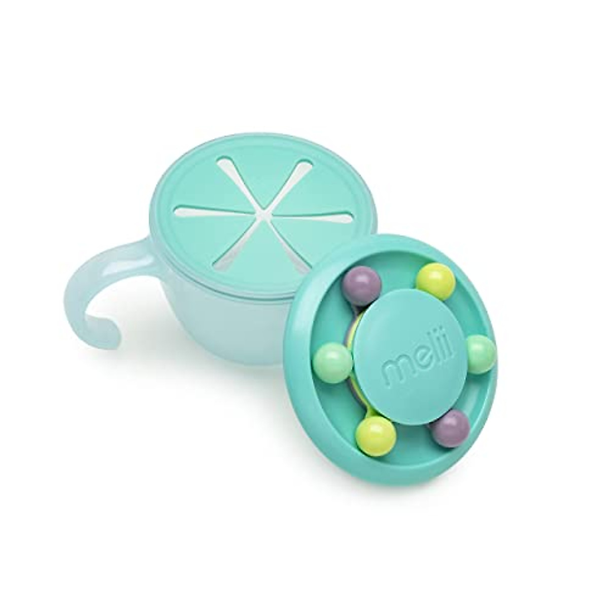 melii Abacus Snack Container with lid for Kids Toddlers and Baby (Blue)