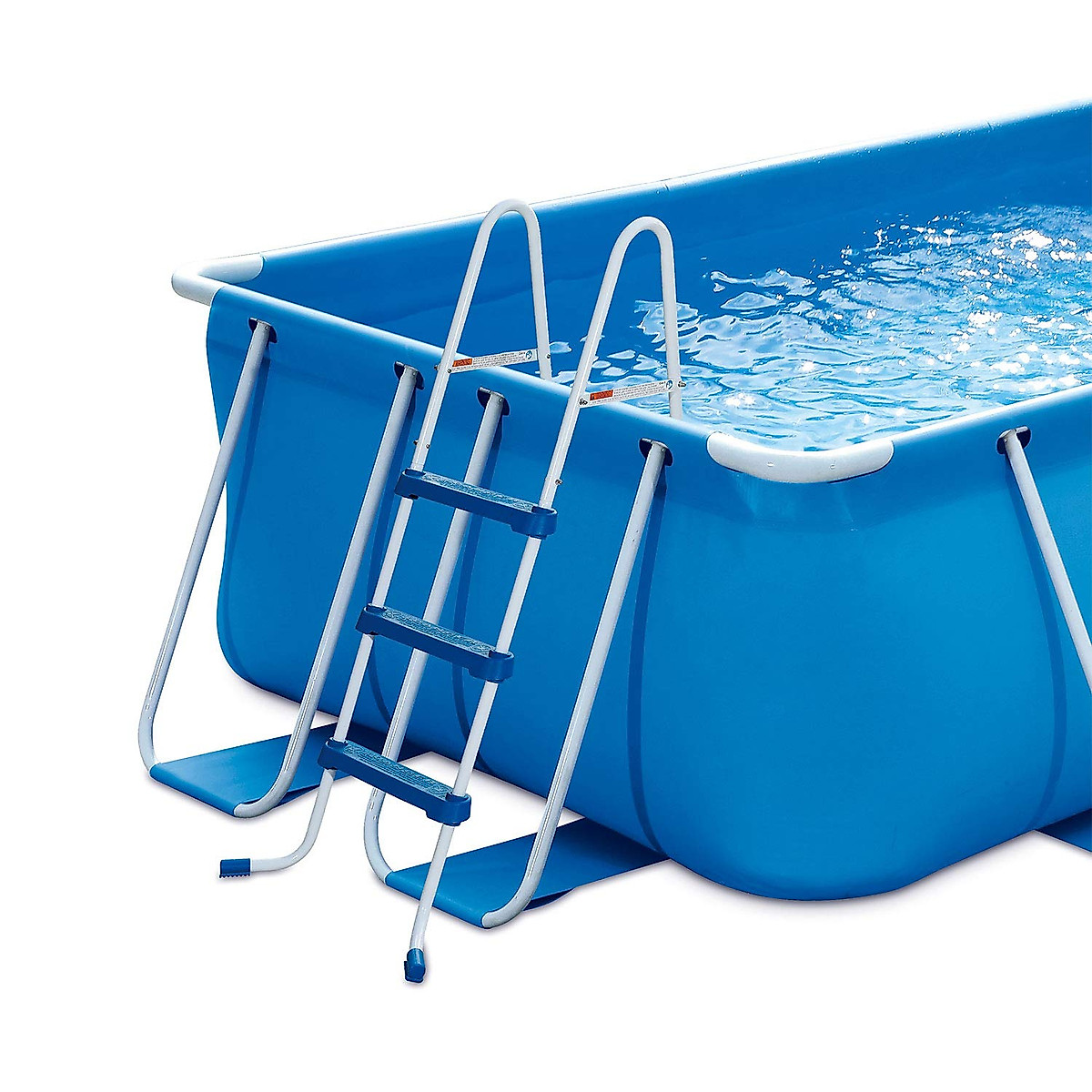 Summer Waves 42 Inch SureStep 3 Step Heavy Duty Steel Outdoor Above Ground Swimming Pool Ladder