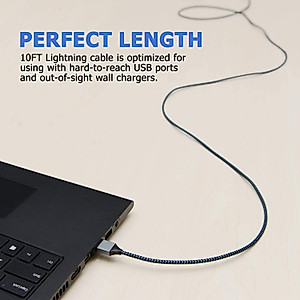 iPhone Charger, Sundix 3Pack 9ft Lightning Cable iPhone Charger Cable Nylon Braided Charging Cord Compatible iPhone 14/13/12/12Pro/12ProMax/11/11Pro/11Pro MAX/XS/XS MAX/XR/X/8/8Plus/7/7Plus and More