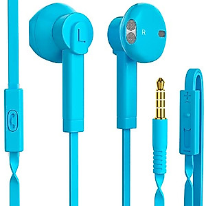 Wired Earbuds 5 Pack, Earbuds Earphones with Microphone, Earbuds Wired Stereo in-Ear Headphones Bass Earbuds, Compatible with iPhone, Android Smartphones, Tablet, MP3, Fits All 3.5mm Interface Devices