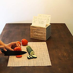 Dekali Designs Rustic Recipe Cards 4x6 Inches (50 Pack) Double Sided Index Cards with Cute Floral Design