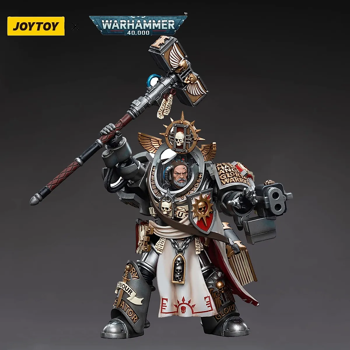 JOYTOY Warhammer 40,000 1/18 Action Figure Grey Knights Grand Master Voldus Collection Model(5.03inch)