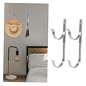 SECFOU 1 Pair Clothes Tool Storage Aluminum Hooks More Telescoping Hanging Organizer Pool for and Accessories Rakes Rod Poles Leaf Maintenance Vacuum Life Saver Fence Garden
