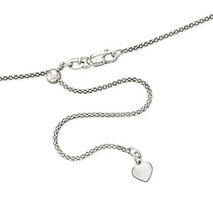 Ross-Simons 1mm 14kt White Gold Adjustable Popcorn-Chain Necklace