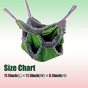 neolun Rat Ferret Cage Hammock Bedding Small Pet Cage Accessories Toy Triple-Layer Hammock Bedding for Hamster Guinea Pig Rat Ferret Chinchilla Playing Sleeping(Light Green)