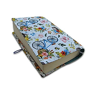 Book Sleeve Cover , Fabric Novel for Adult Books Cover for Paperback, Bicycle Pattern Washable Book Protector - 5.5 x 8.2 x 1.6 Padded Case for Novel