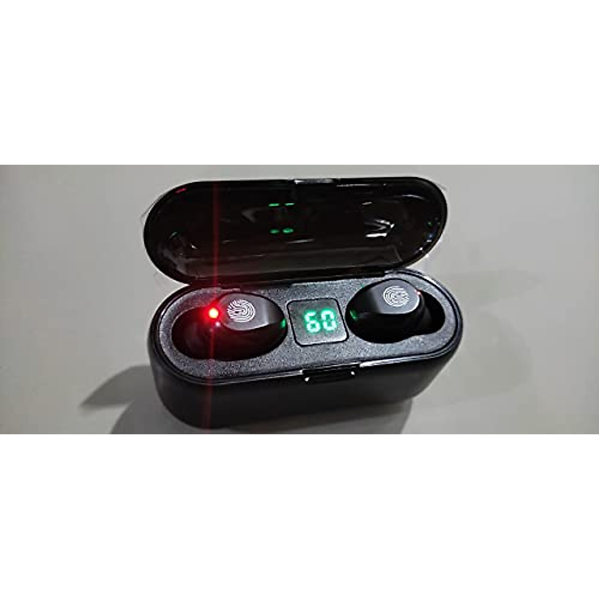 Small Wireless Earbuds Headphones F-9 Waterproof in Ear Buds Bluetooth for Android and iOS iPhone with LED Display, Charging case and mic – Black, Best Earbuds, pods Earphones