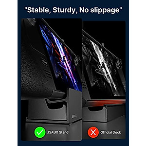 JSAUX Stand for Official Steam Deck Dock and Steam Deck/ROG Ally with Case, Frosted Aluminum Alloy Playstand for Steam Deck, Anti-Slip Holder for Valve Steam Deck/ASUS ROG Ally