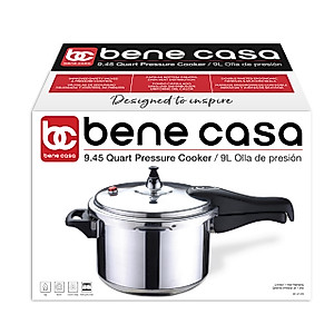 Bene Casa 61423 Aluminum Pressure Cooker 9.45 Quart 9 Liter