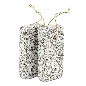 Pumice Stone - Callus Remover and Foot Stone Scrubber - Exfoliating Foot Stone Pumice Rock for Hard, Dry and Dead Skin on Heels, Body, Feet (Pack of 2) (White)