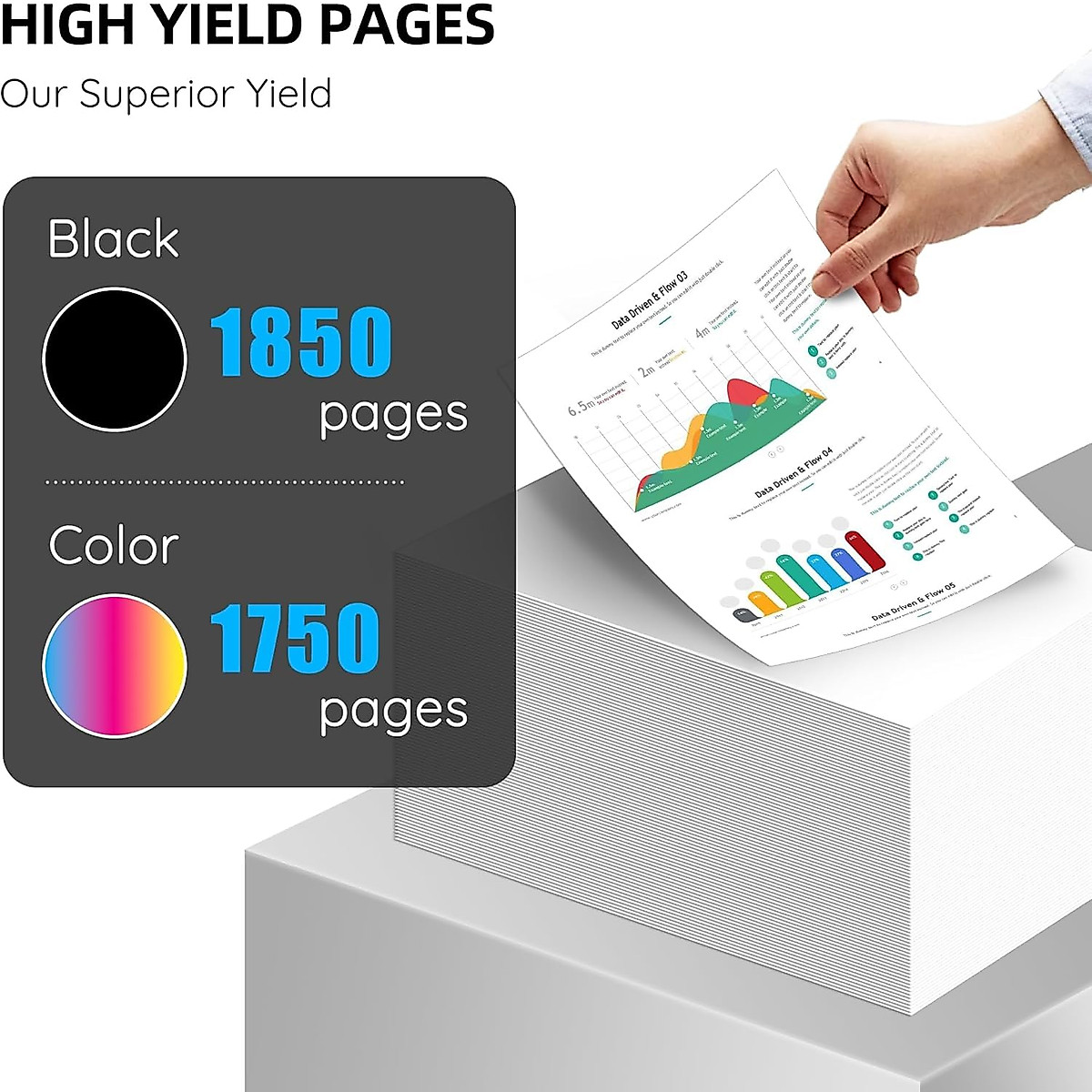 206A Toner Cartridges 4 Pack (with chip) : Replacement for HP 206A Toner Cartridges Set , Compatible with HP Color LaserJet Pro MFP M255, M282, M283 Series Printer Toner Cartridge (High-Yield, HP206A)