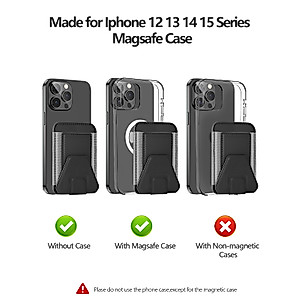 ExtreLife Magnetic Wallet Card Holder Compatible with MagSafe Wallet Stand for iPhone 16/15/14/13/12 Series, Leather Magnetic Phone Wallet with Adjustable Stand, Minimalist EDC, Fit 7 Cards, Black