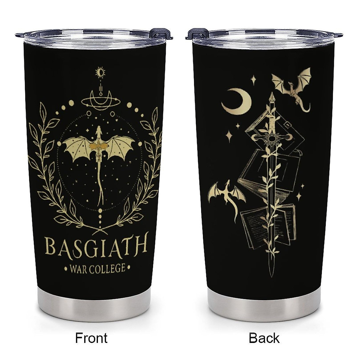 Fourth Dragon Tumbler Wing Empyrean Rider War College 20 oz Stainless Steel Insulated Tumblers with Lid and Straw Bookish Acotar Travel Coffee Mug Gifts