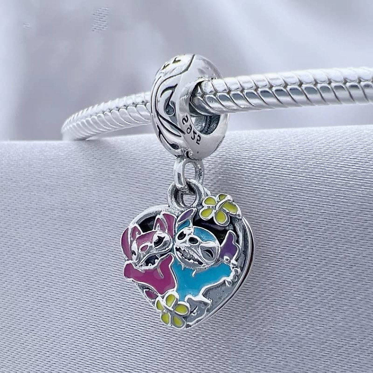 Stitch Dangle Charms for 925 Sterling Silver Pendant,Jewelry Bead Gift Women Bracelet&Necklace A0262