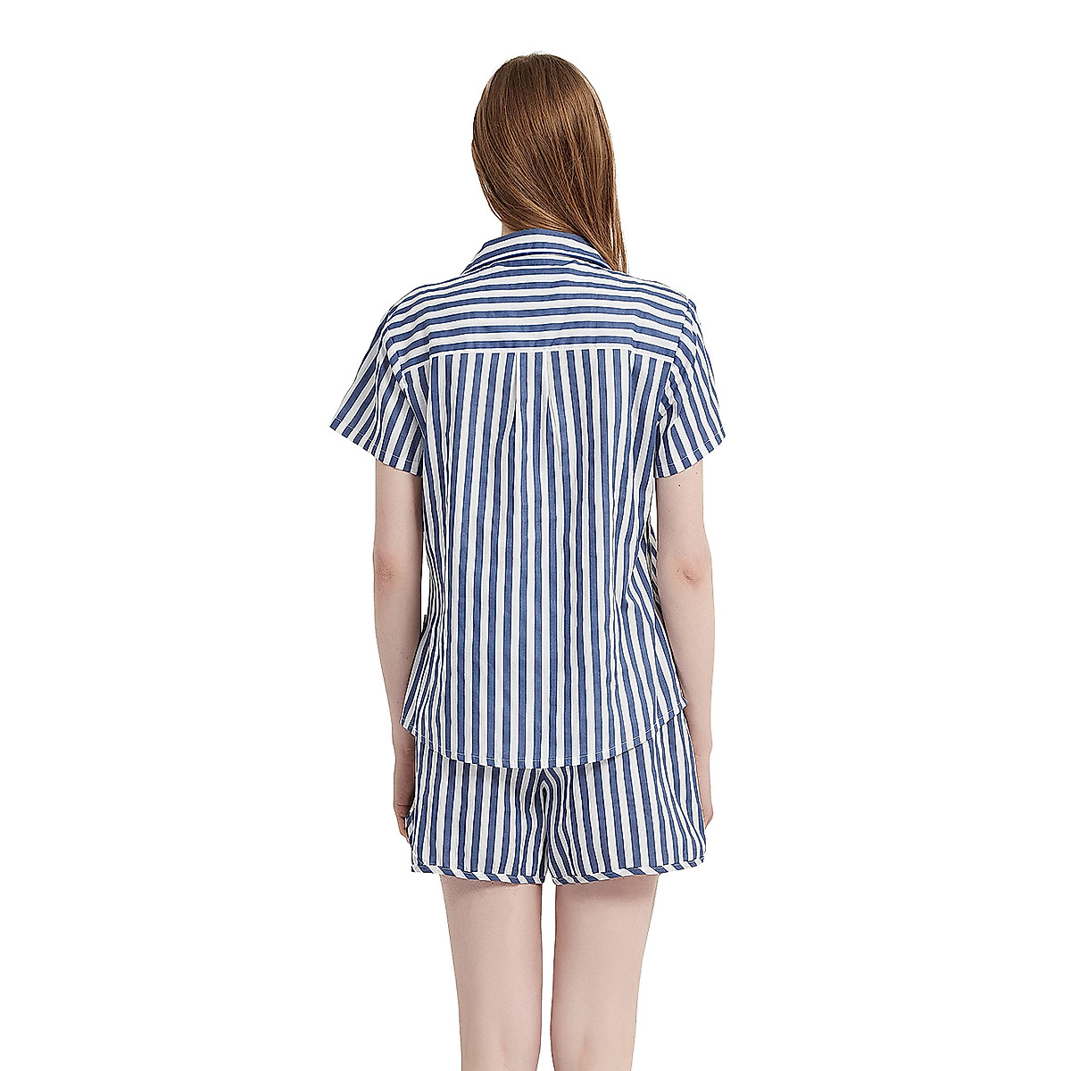 GLOBAL Womens Pajama Set Short Sleeve PJs for Women cotton Pajamas Summer Sleepwear