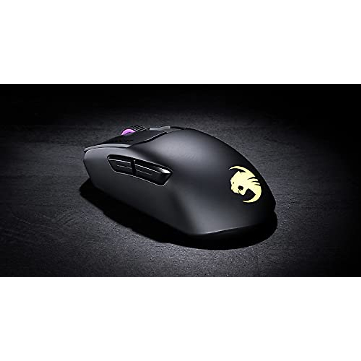 ROCCAT Kain 200 Wireless PC Gaming Mouse, AIMO RGB Backlit Lighting, Owl-Eye Optical Sensor, Ergonomic Mouse Feel, 5 Side Buttons, Adjustable Up to 16,000 DPI, Up to 50 Hour Battery Life, Black