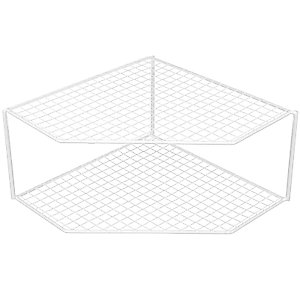 MAGICLULU 2-Tier Corner Storage Shelf, Plate Organizer for Cabinet Corner Stand Rack Countertop Shelf Storage for Dishes Plates Cabinet Pantry Kitchen Cosmetics Makeup Organization