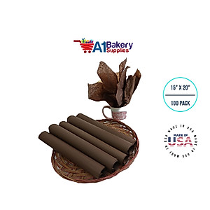 A1 Bakery Supplies Chocolate Tissue Paper 15 x 20 inches 100pk Premium quality tissue paper MADE IN USA
