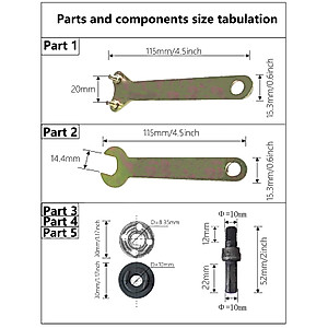 Hyamass 5 in 1 Electric Drill Conversion Angle Grinder Adapter Connecting Rod Kit with Wrench Variable Shaft Coupler Converter Tool,10mm Arbor Mandrel Adapter,Adapter Set for Most Small Angle Grinder
