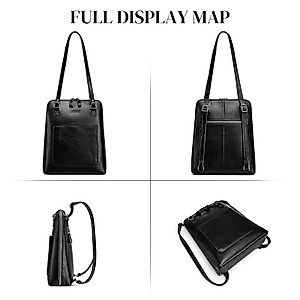 S-ZONE Women Leather Backpack Purse Casual Convertible Shoulder Bags Fashion Rucksack Daypack