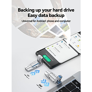 MOVE SPEED 1TB Solid State Flash Drive 570MB/s High Speed Type C + USB 3.2 Drive Dual Port, Thumb Drive Compatible with iPhone 15, 16 Series/Android Phone/MacBook/Audio/Smart TV