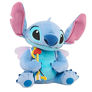 Disney Valentine’s Stitch Large 13-inch Plush Stuffed Animal, Valentine's Gifts, Blue, Alien, Officially Licensed Kids Toys for Ages 3 Up by Just Play