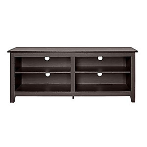 Walker Edison Wren Classic TV Console Entertainment Media Stand with Storage for Televisions up to 65 Inches, 58 Inch, Espresso
