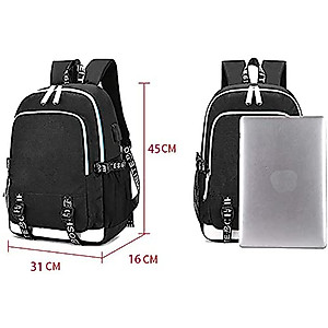 LGBT Gay Pride Daypack student school bag laptop backpack with USB Charging Port (Black2)