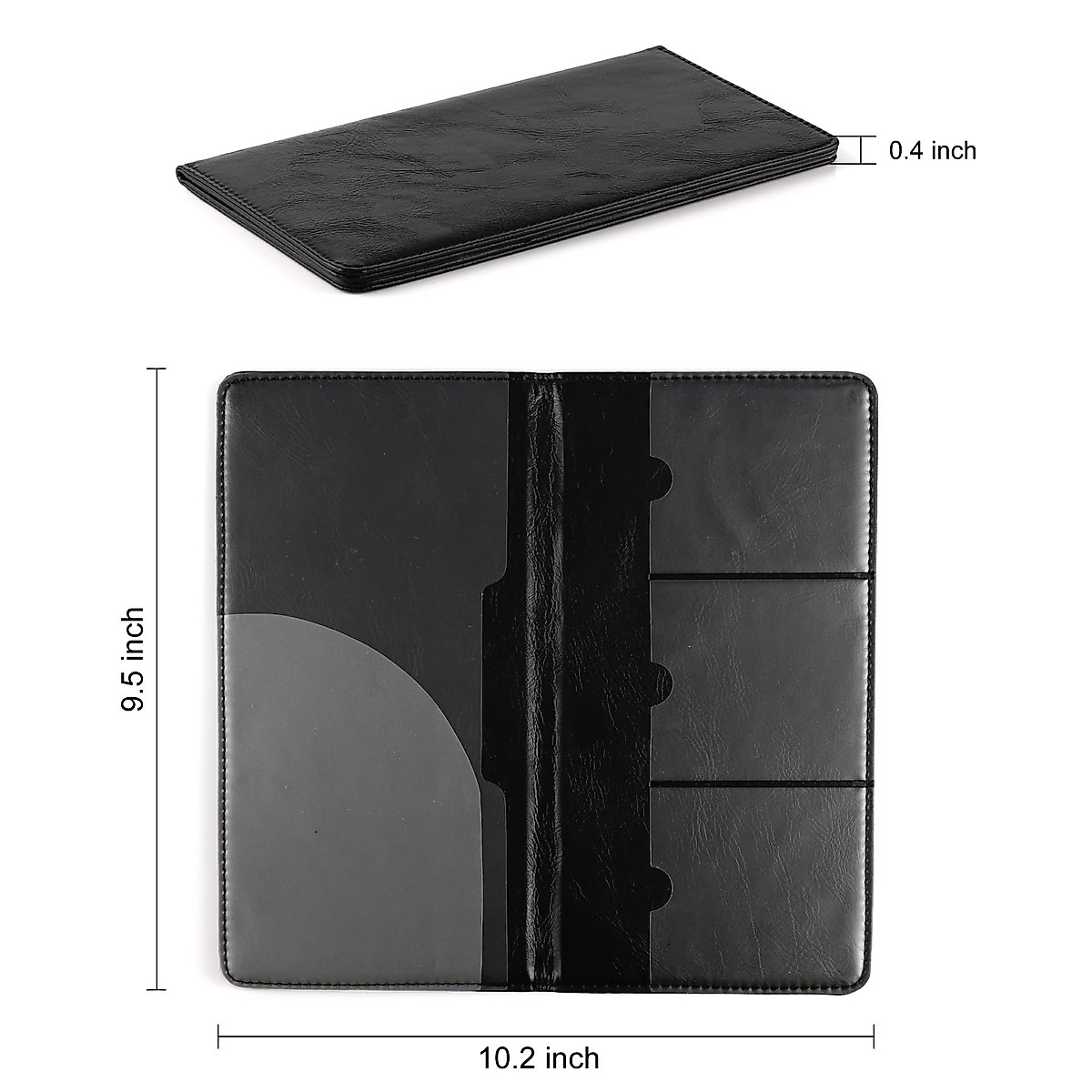 UYYE Auto Car Registration and Insurance Holder - PU Leather Vehicle Glove Box Organizer Wallet, Interior Accessories Case Holder for Essential Automobile Documents（Black）