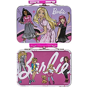 Barbie – Townley Girl Plant Based 4 Pk Swirl Lip Balm with Tin Case Makeup Cosmetic Set for Kids and Girls, Ages 3+, Perfect for Parties, Sleepovers & Makeovers