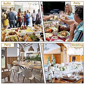 JSTUOKE 4 Pack Chafing Dish Buffet Set, 8QT Stainless Steel Rectangular Chafers and Buffet Warmer Sets for Catering, with Food & Water Pan, Lid, Foldable Frame, Fuel Holder for Event Party Holiday