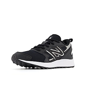 New Balance Kid's Fresh Foam 650 V1 Lace-up Running Shoe, Black/Metallic Silver/White, 5 Wide Big Kid