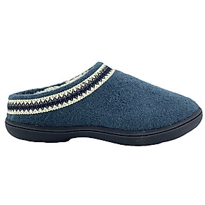 Clarks Womens Wool Felt Clog Slippers Warm Cozy Indoor Outdoor Faux Plush Soft Fur Lined Slipper for Women (Turquoise, 7 M US)