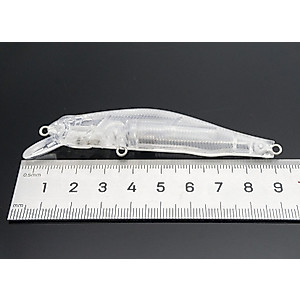 10pcs Unpainted Crank Bait Fishing Body Minnow Bait top Water 92mm 6.8g Blank Lures Clear Hard 8187 Free 5mm Eye