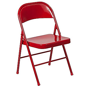 Flash Furniture 2 Pack HERCULES Series Double Braced Red Metal Folding Chair
