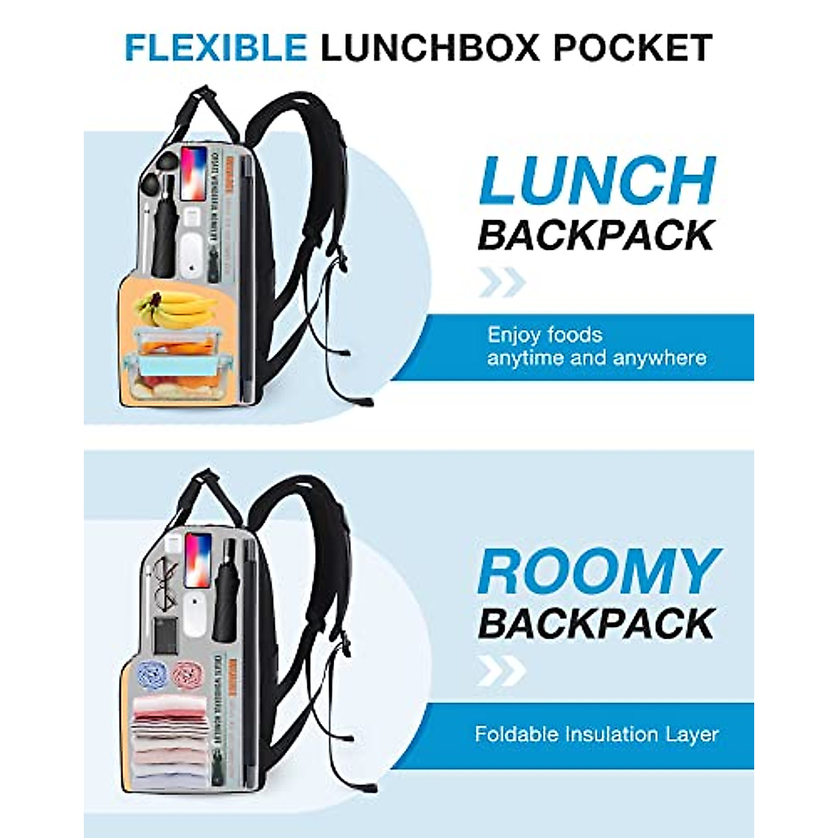 BAGSMART Laptop Backpack 15.6 Inch Travel Backpack for Women, Lunch Backpack Work Backpack Business Computer Back Pack(Black)