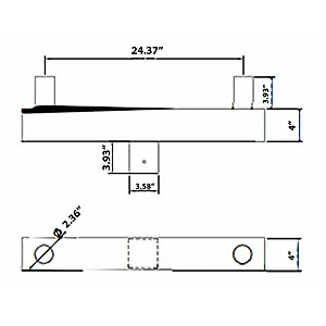 Bullhorn Tenon Adapter with 2 Arms Square/Round for Shoebox, Parking Lot Lights, Street Light & Area Light Heavy Duty Pole Bracket (Square Base Bullhorn)