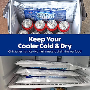 Cooler Shock Ice Packs for Cooler - Long Lasting Reusable Freezer Packs for Coolers - Cooler Ice Packs for Camping Gear, Fishing, Road Trips, Beach Must Haves, Large